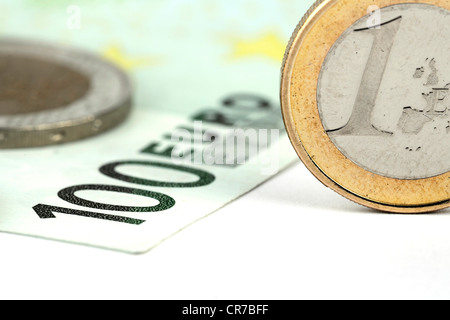 A closeup shot of a 100 Euro banknote in a small cart Stock Photo - Alamy