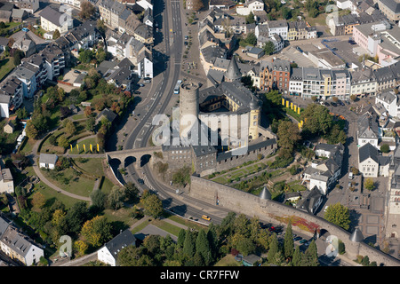 Aerial view, Genovevaburg castle, Mayen, Eifel mountain range ...