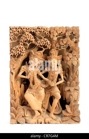 Statue of Balinese traditional dancer made of hollowed coins (kepeng ...