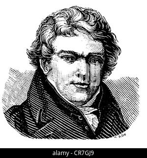 19th century illustration of Alois Senefelder, one of the inventors of ...