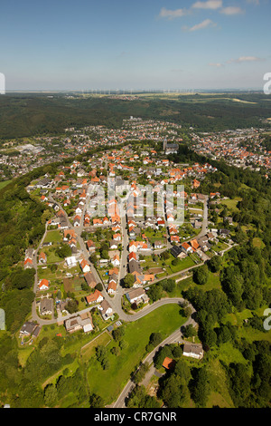 Aerial view, Obermarsberg, Marsberg, Hochsauerlandkreis, Sauerland ...