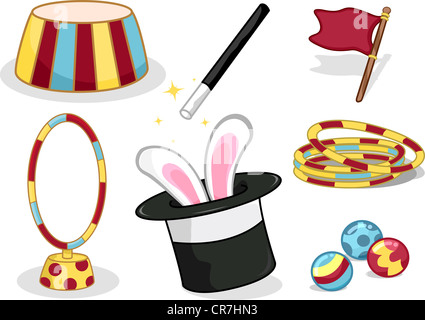 Illustration Featuring Circus Related Items Stock Photo - Alamy