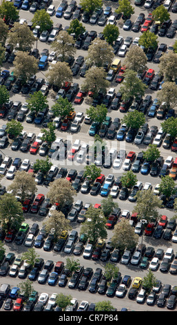 Aerial view, parking site for the VW factory workers, Volkswagen Stock ...