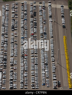 Aerial view, parking site for the VW factory workers, Volkswagen Stock ...