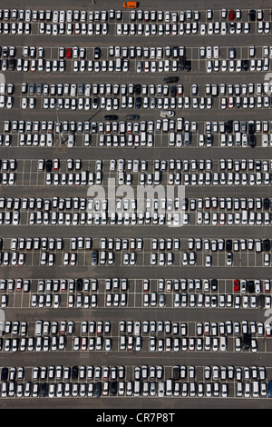 Aerial view, parking site for the VW factory workers, Volkswagen Stock ...