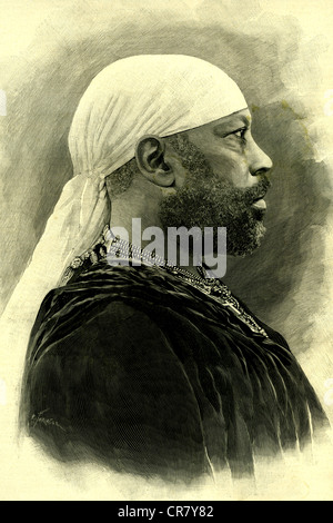 Menelik II (1844-1913) King (Negus) of Ethiopia from 1889. 'Le Petit ...