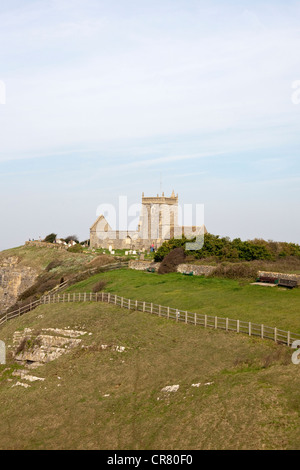 St Nicholas Church Uphill in snow and frost Stock Photo - Alamy