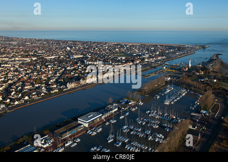 France, Calvados, Ouistreham, the harbour (aerial view Stock Photo - Alamy