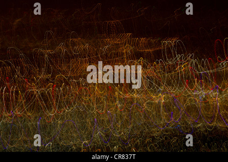 Moving lights at night with camera movements Stock Photo - Alamy
