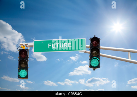 Street Sign to Future Stock Photo - Alamy