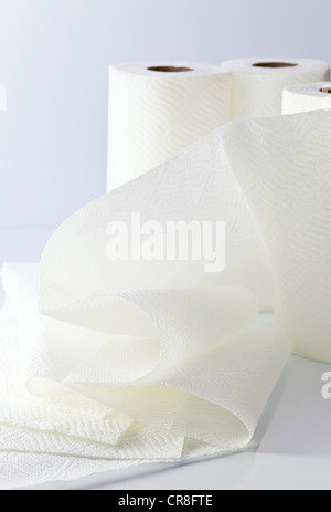 white paper towel on white reflective background Stock Photo - Alamy