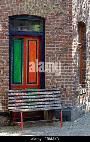 old front door brightly painted Stock Photo - Alamy