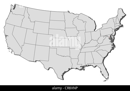 Map of USA, Washington D.C. highlighted in red Stock Photo - Alamy