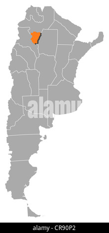 Tucuman Argentina Map grey Stock Photo - Alamy