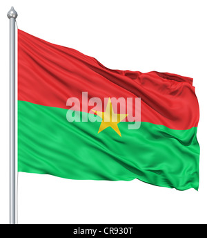 National flag of Burkina Faso against a background of a stone ...