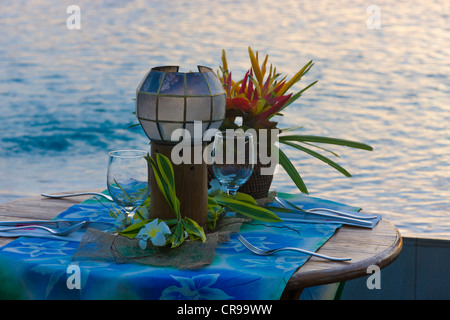 Dining table by the beach, Bohol Island, Philippines Stock Photo - Alamy