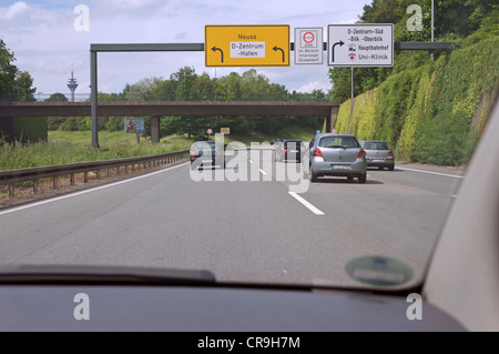 German autobahn motorway direction overhead gantry road signs in ...