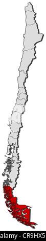 Magallanes y Antartica Chilena, region of Chile. High resolution ...