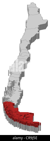 Shape of Magallanes y Antártica Chilena, region of Chile, and its ...
