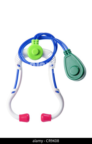 Plastic toy stethoscope cut out on white background Stock Photo - Alamy