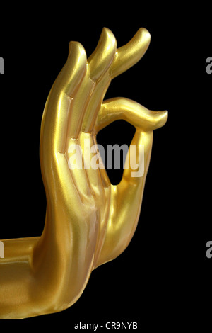Big golden Buddhas hand. Thailand Stock Photo - Alamy