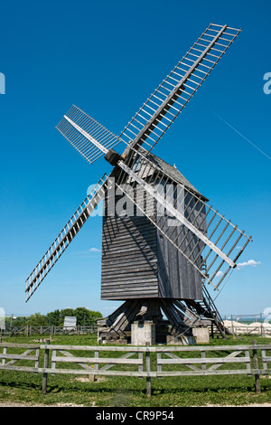 Traditional old French Windmill, Moulin a vent de Boisse, in the Lot ...