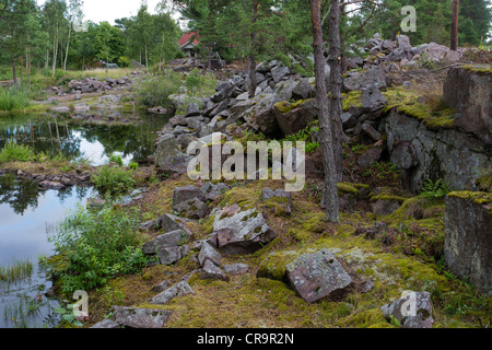 Stone Quarry now filled with water. Kelleys Island, Ohio, USA Stock ...