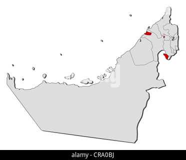 Ajman, emirate of United Arab Emirates. High resolution satellite map ...