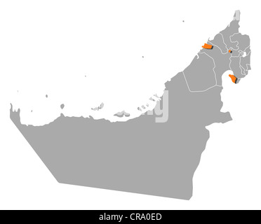 Ajman, emirate of United Arab Emirates. High resolution satellite map ...