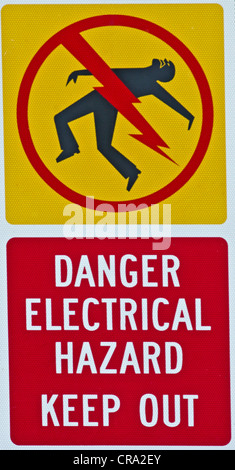 Electrical hazard sign Stock Photo - Alamy