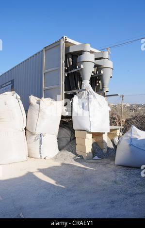 A waste separation site where different recyclable materials are ...