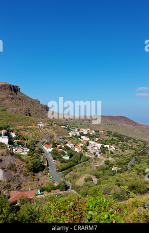 View over the village of Temisas, Agueimes region, Gran Canaria, Canary ...