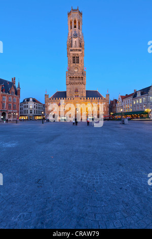 Belfry or bell tower of Belfort, Grote Markt market square, historic ...