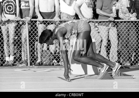 Chandra Cheeseborough competing at the 1980 US Olympic Track and Field ...