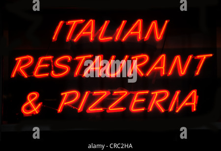 restaurant, neon, italian, sign, pizzeria, arrow, italy, restaurant ...