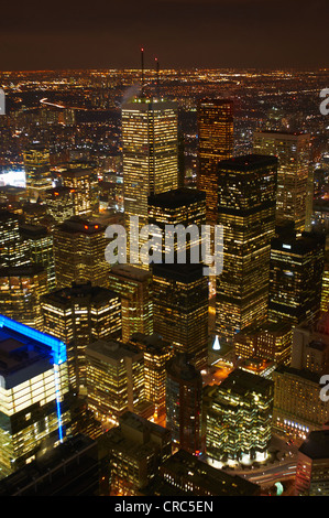 Aerial view of Toronto lit up at night Stock Photo - Alamy