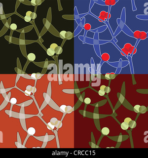 Winter seamless pattern with mistletoe for Christmas gifts and fabrics ...