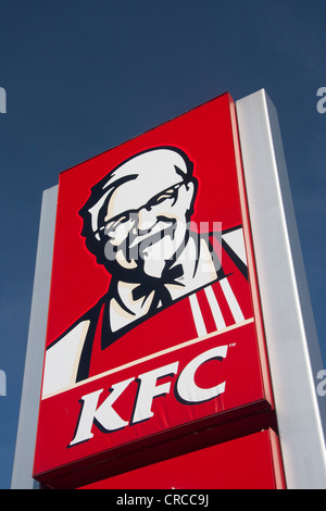Kfc uk kfc sign Colonel Sanders sign outside takeaway restaurant Stock ...