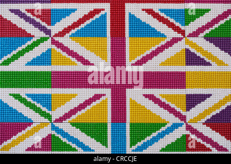 Colourful Union Jack flags made from M & Ms. M & M store, Leicester ...