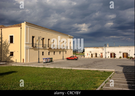 Italy, Basilicata, Ionian coast, Scanzano Jonico, ancient coastal tower ...