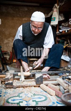 Craftsman carpenter, old souk market, Medina,Tétouan, or Tetouan city ...