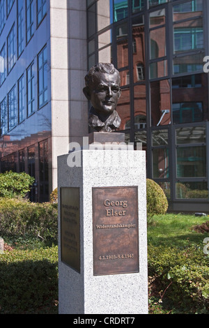 Monument, bust, Georg Elser, resistance fighter, Strasse der Erinnerung ...