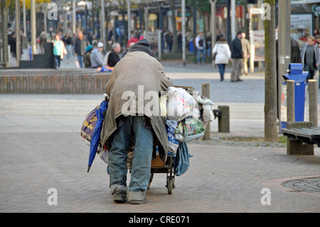 homeless person in the city of Duisburg, Germany, North Rhine ...
