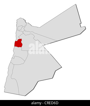 Political map of Jordan with the several governorates where Balqa is ...
