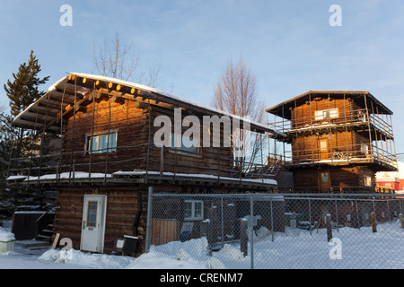 Log Skyscraper, Whitehorse, Yukon, Canada Stock Photo - Alamy