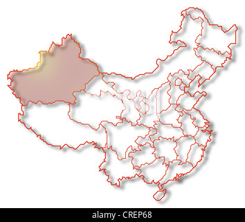 Sinkiang (Xinjiang) China province map. Urumchi (Urumqi). STANFORD 1908 ...