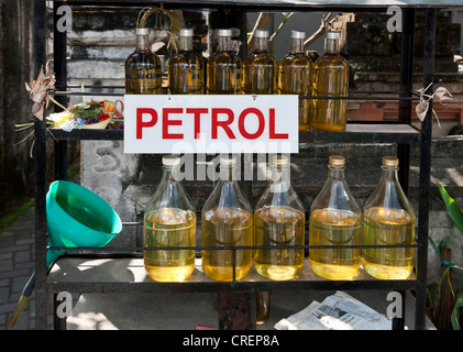 In Bali, Indonesia, gasoline or petrol is sometimes sold at roadside ...
