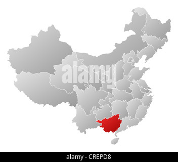 Kwangsi (Guangxi) China province map. Kweilin (Guilin). STANFORD 1908 ...