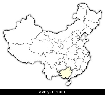 Kwangsi (Guangxi) China province map. Kweilin (Guilin). STANFORD 1908 ...