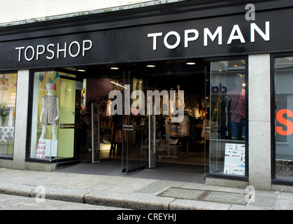 Topman high street fashion store sign logo Stock Photo - Alamy